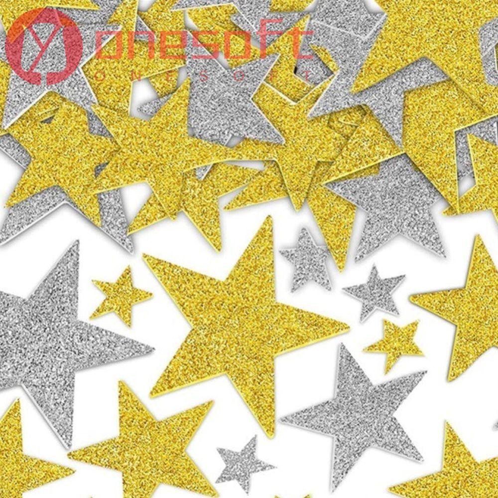 ONE-SOFTNESS 200pcs Glitter Star Foam Stickers, Paper Stars Shape ...