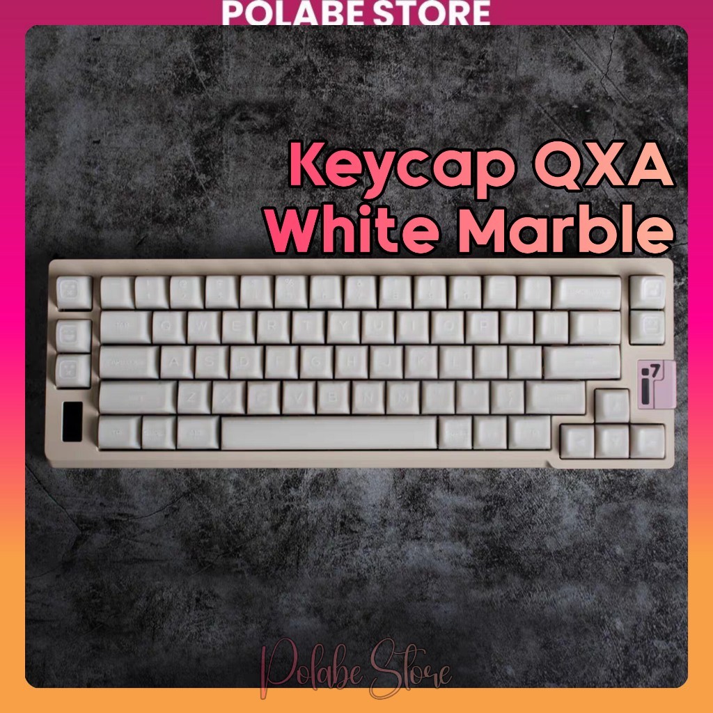 Keycap QXA White Marble Profile Keycap Smile PBT mechanical keyboard ...