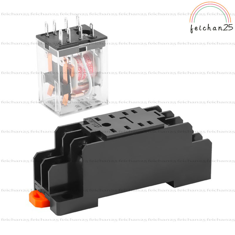 【feichan25】 220/240V AC Coil DPDT Power Relay MY2NJ 8 Pin w Socket Base ...