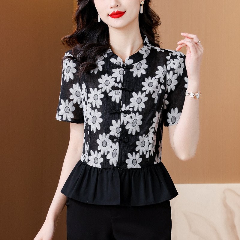 Modern Filipiniana Blouse Plus Size Women Printed Top Light Luxury ...