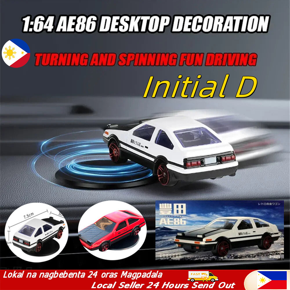 (PHI Stock) Initial D AE86 Car Drift Rotating Ornament 1:64 Alloy ...