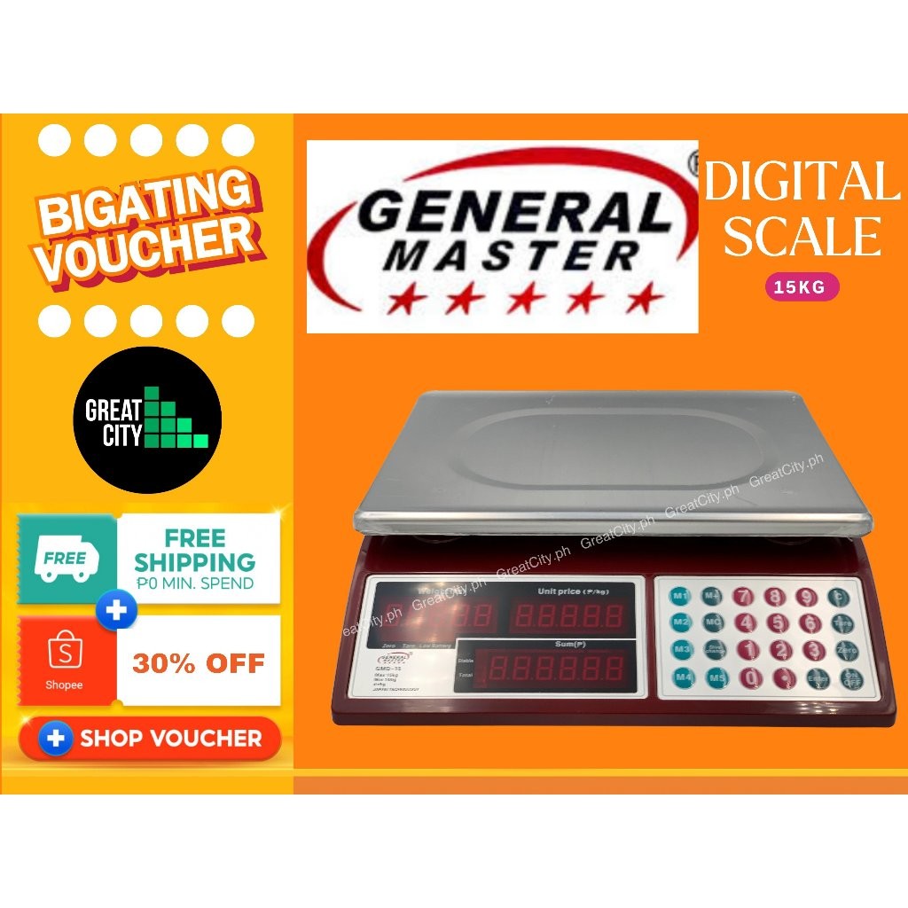 General Master Digital Weighing Scale 15 Kg. | Shopee Philippines