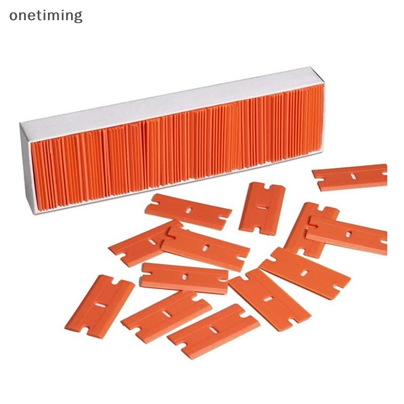 Otph 100 Pieces Two Cutting Plastic Razor de Label Clean Razor Glue ...