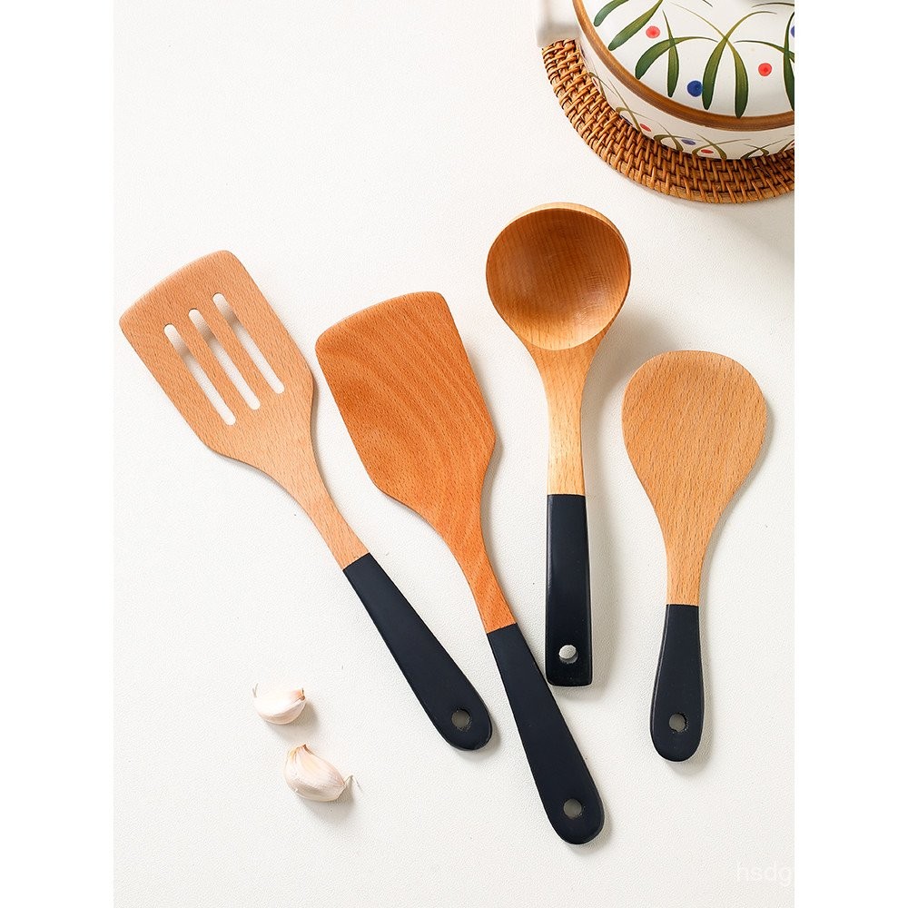 Japanese Style Wooden Spoon Spatula Wooden Shovel Non-Stick Pan Special ...