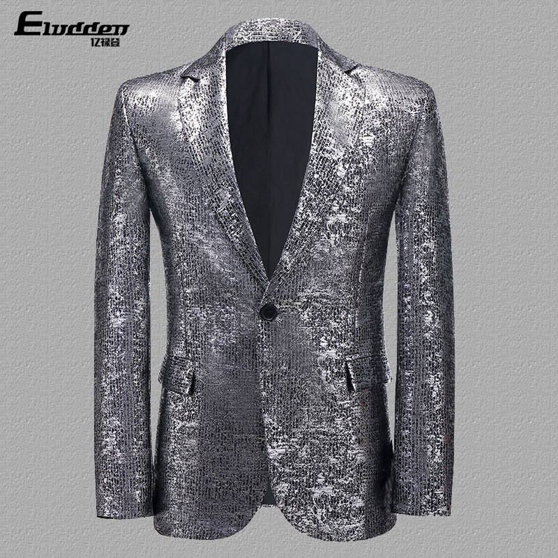 Men's Shiny Satin Suit Performance Outfit Slim-fit Groomsman Formal ...
