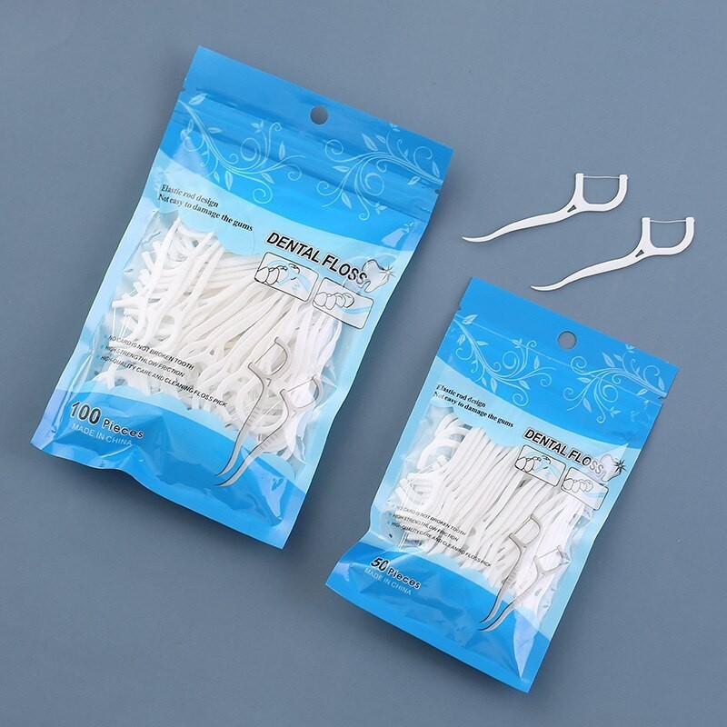 300pcs Dental Floss Pick Teeth Stick Oral Care Tooth Clean Floss Core ...