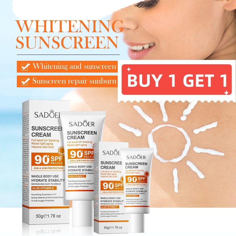 BUY 1 TAKE 1 FREE SADOER SPF90 PA++++ Sunscreen 50g Sunblock Lotion Whitening Cream Sunscreen BP ...