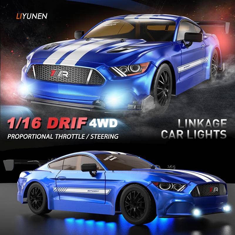 Professional 1:24 4WD RC Drift Car Proportional Throttle Mustang Remote ...