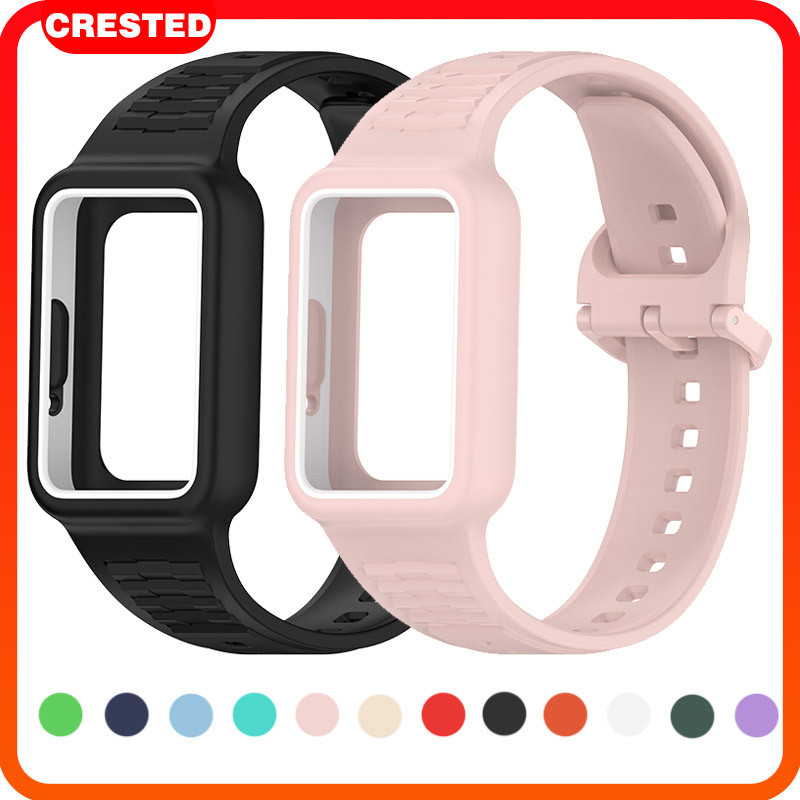Case Strap for Huawei Band 9 8 7 / Samsung Galaxy Fit 3 Silicone Rubber ...