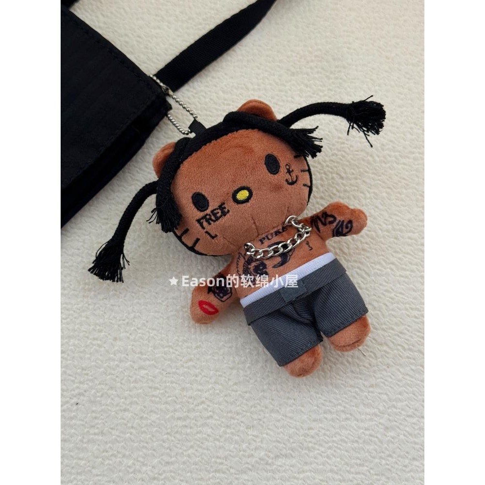 Black Leather rapper Rap helloKitty Bag Pendant Dirty Braid Hello Kitty ...