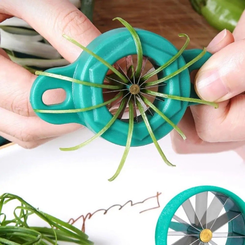 Stainless steel spring onion chopper, plum blossom onion wire drawing ...