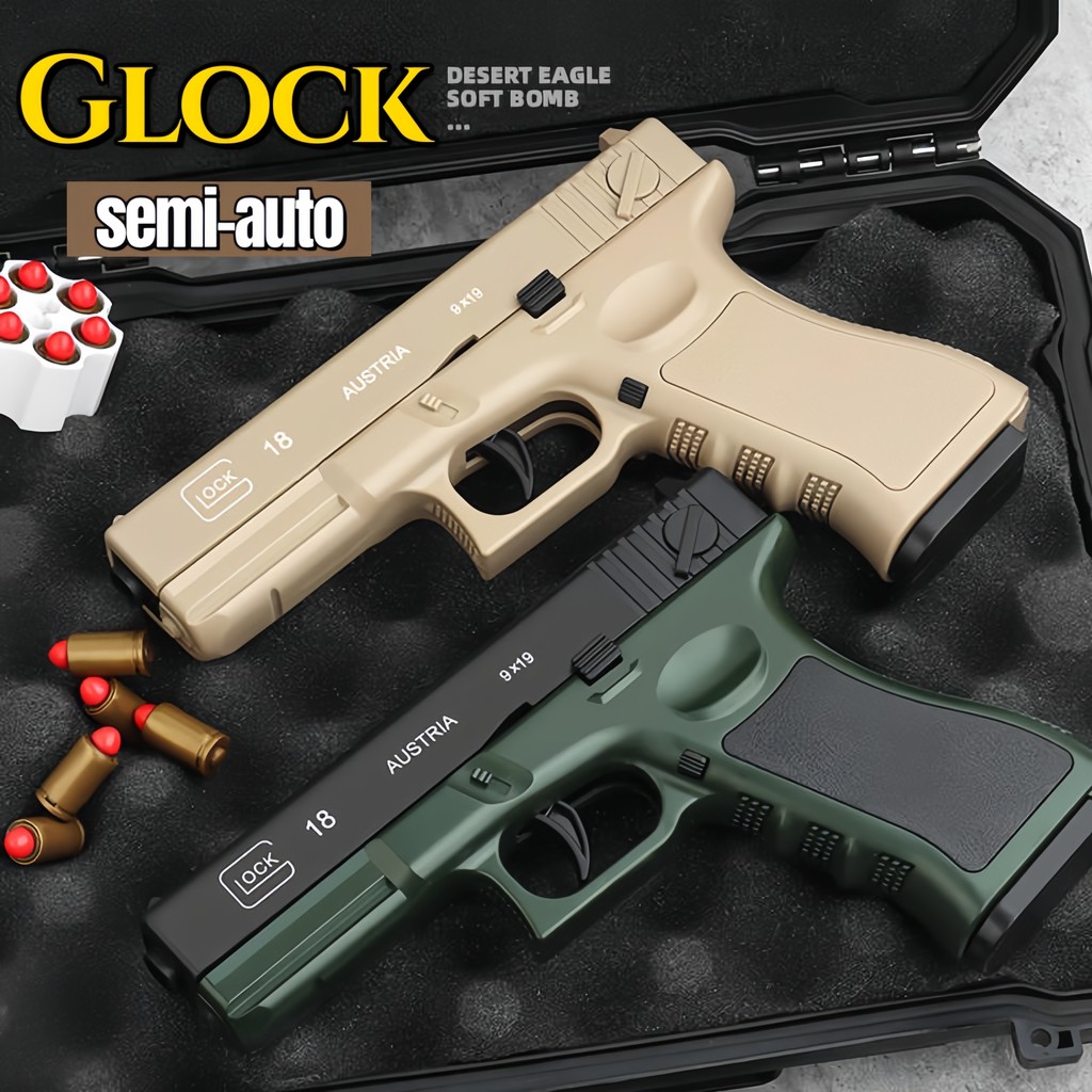 Toy Gun Continuous Shooting Toy for Kids Shell Ejection Soft Bullet Gun ...