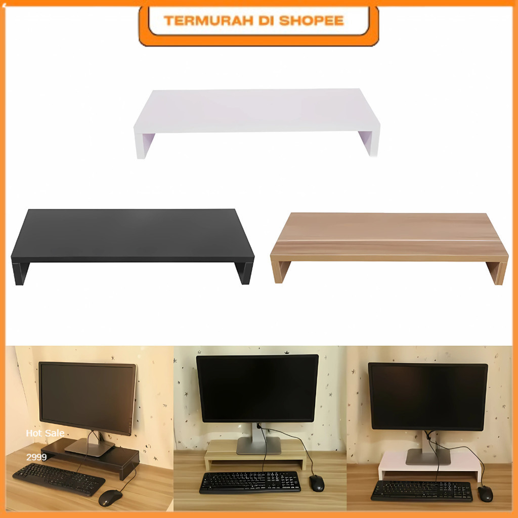 KAYU Long MONITOR STAND / WOODEN TABLE FOR TV, COMPUTER, LAPTOP ...