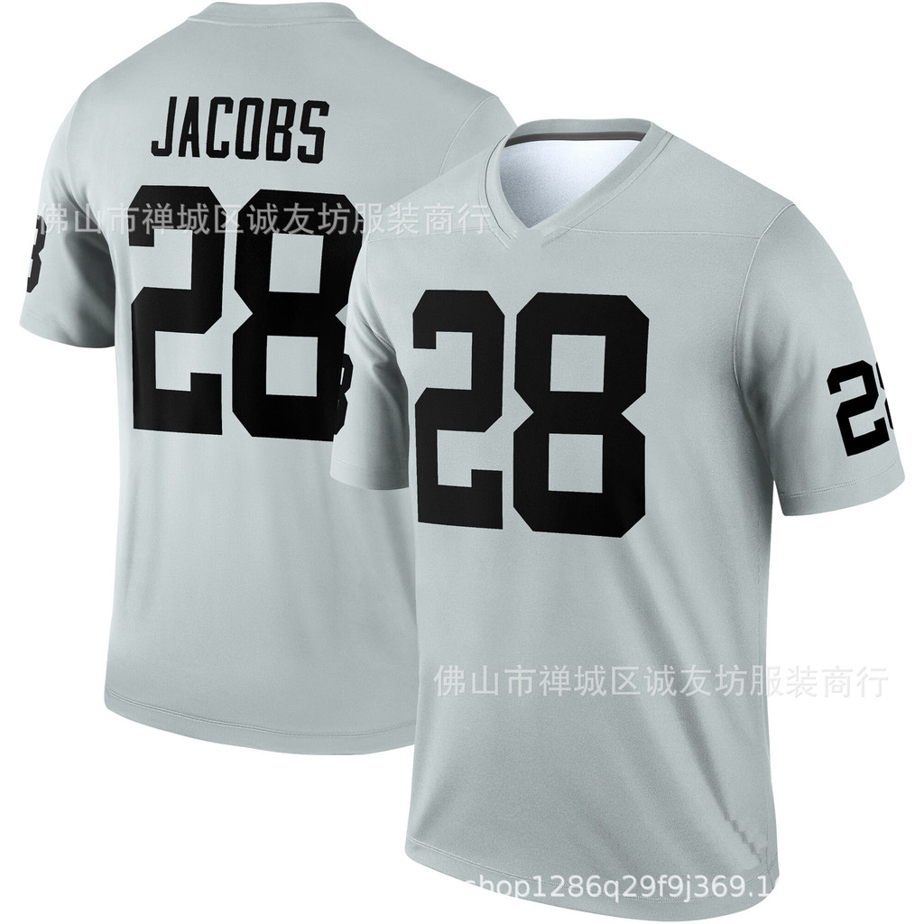 Nfl Rugby Jersey Jersey Raiders 28 Gray Raiders Josh Jacobs Jersey ...