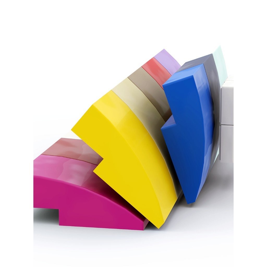 LEGO Lego 24309 2x3 Curved Brick Glossy Brick Black and White Dark ...