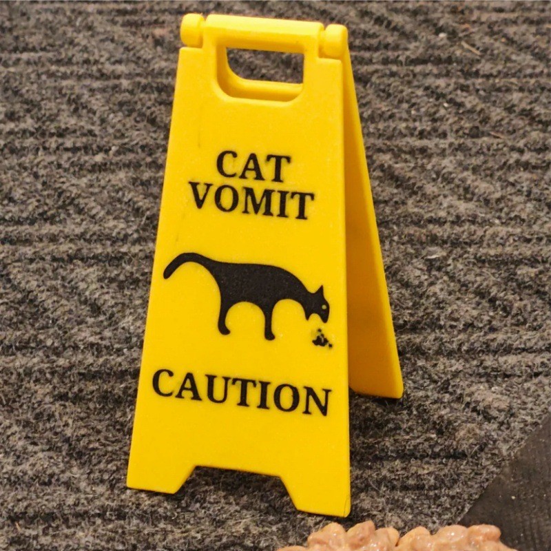[mmise.ph] Cat Vomit Sign Caution Sign 3D Printed Dog Vomit Sign ...