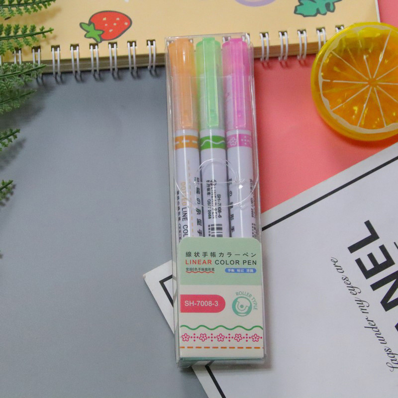 Creative6Color Hand Account Lace Pen Wave Pattern Fluorescent Pen diy ...