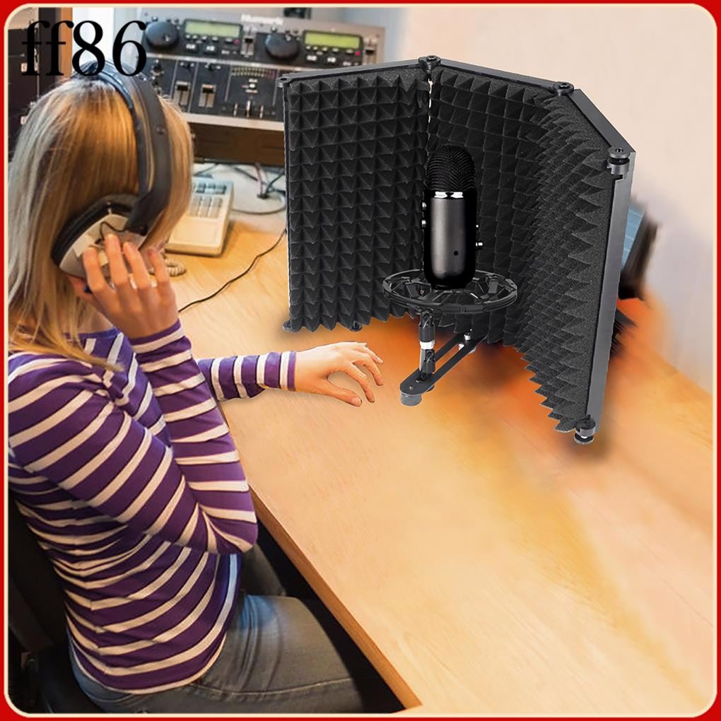 Foldable Professional Studio Microphone Isolation Shield Sound Foam ...