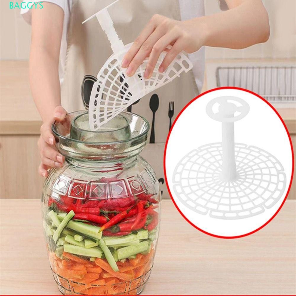 BAGGYS Pickle Jar Press, Plastic Adjustable Kimchi Jar Pressure Device ...