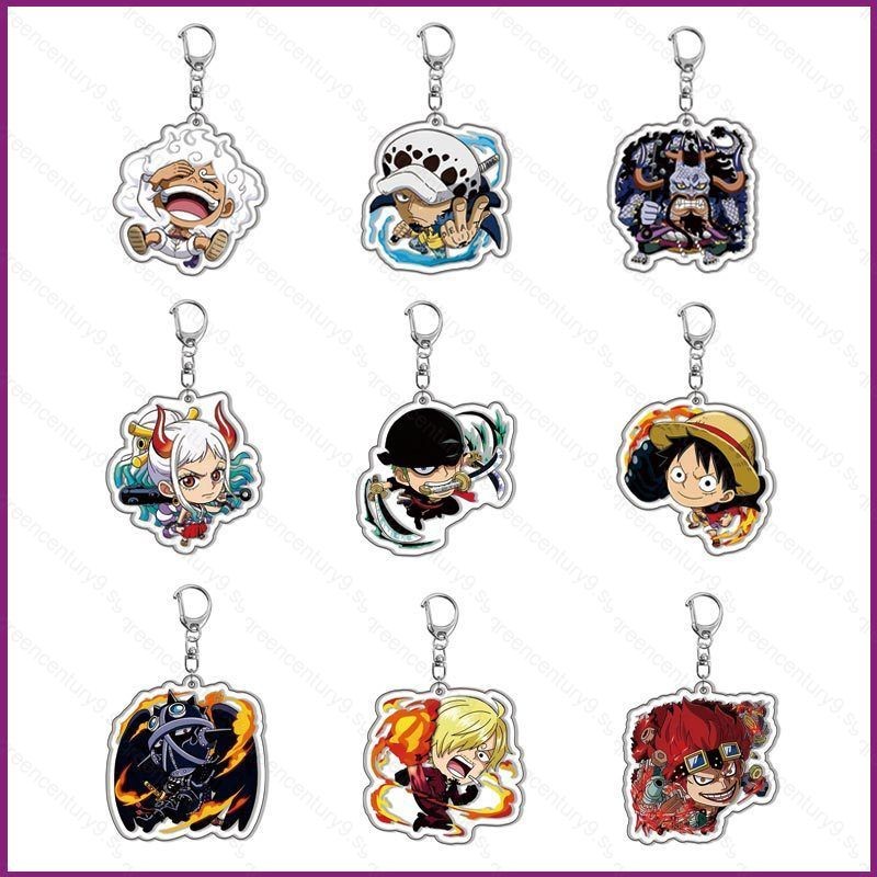 gre9 One Piece Monkey D Luffy Zoro acylic key holder keychain bag ...