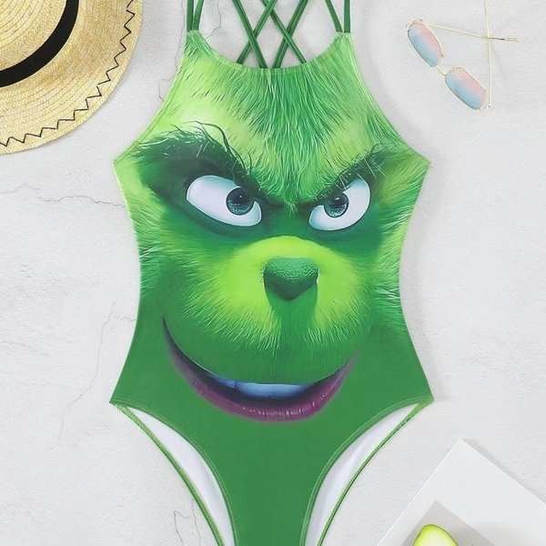 1 piece swimsuit for women padded beach attire 2024 New Green Hair ...
