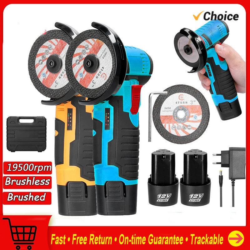 19500rpm 12V Angle Grinder Brushless/ Brushed Grinding Machine Cordless ...