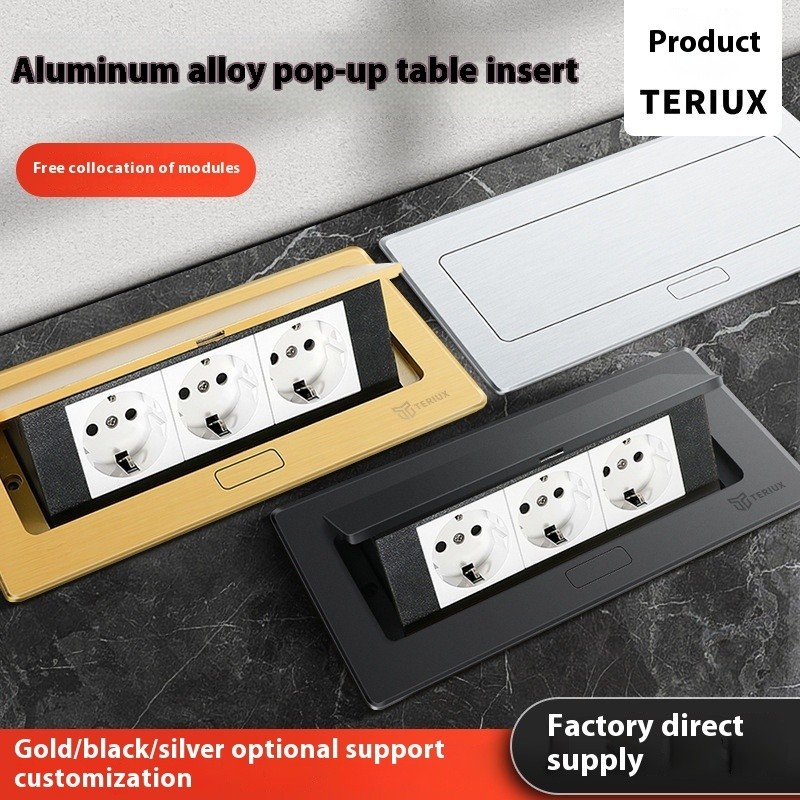 Pop-Up Desktop Socket Two-Bit American Standard European Standard ...