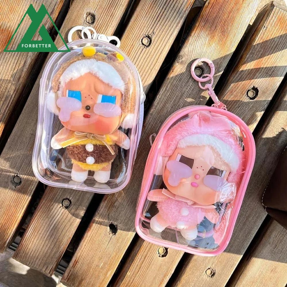 FORBETTER Labubu Clear Outdoor Doll Bag, With Keychain Labubu Crybaby ...