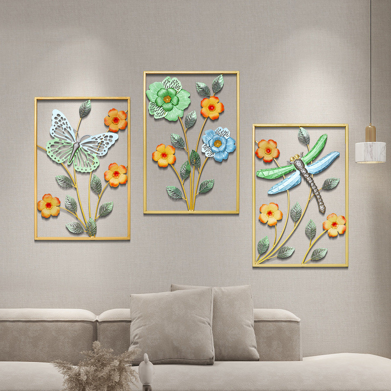Simple Metal Wall Decor Living Room Sofa Background Creative Iron Wall ...