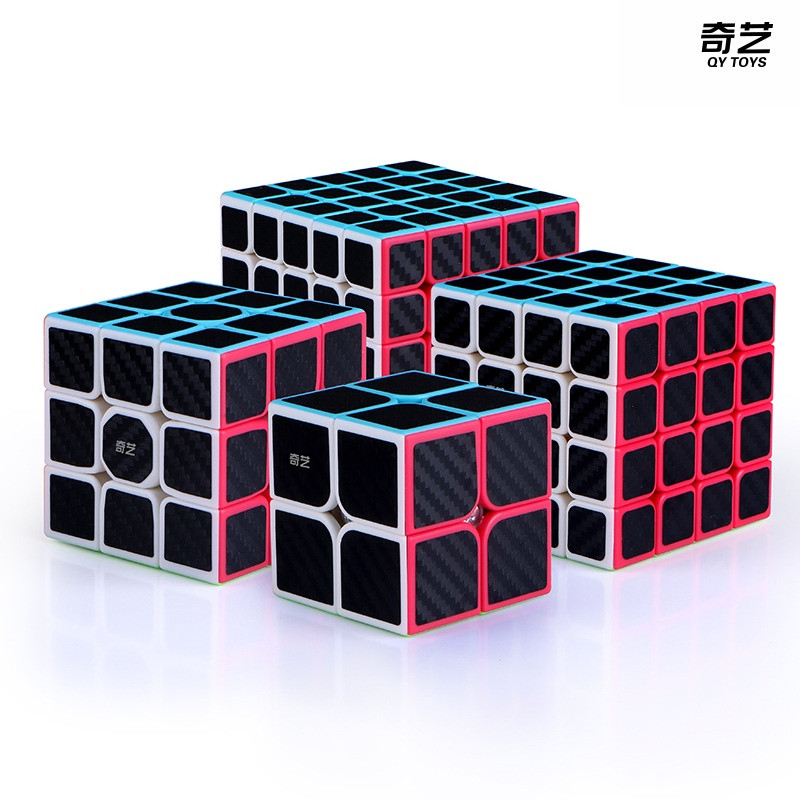 QiYi 2x2 3x3 4x4 5x5 Pyraminx Speed Cube with Carbon Fiber Sticker ...