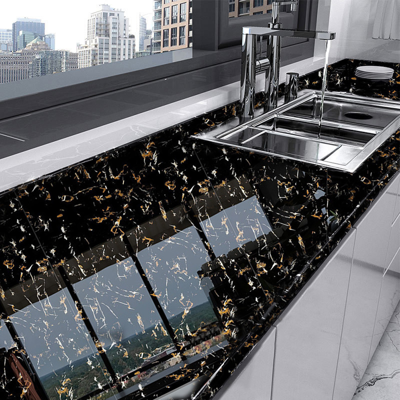Kitchen Oil-proof Stickers Marble Waterproof Moisture-proof and High Temperature Resistant ...
