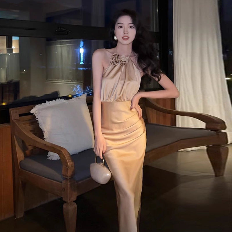 Mocha Mousse Dress Gown Pantone Color of Year 2025 Khaki Brown Elegant ...