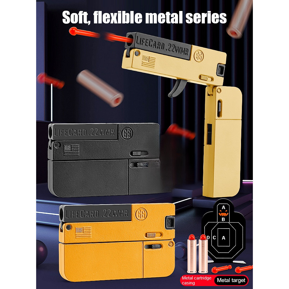 metal shell Guns toy gun Can fire soft bullets Barrel Release Button ...