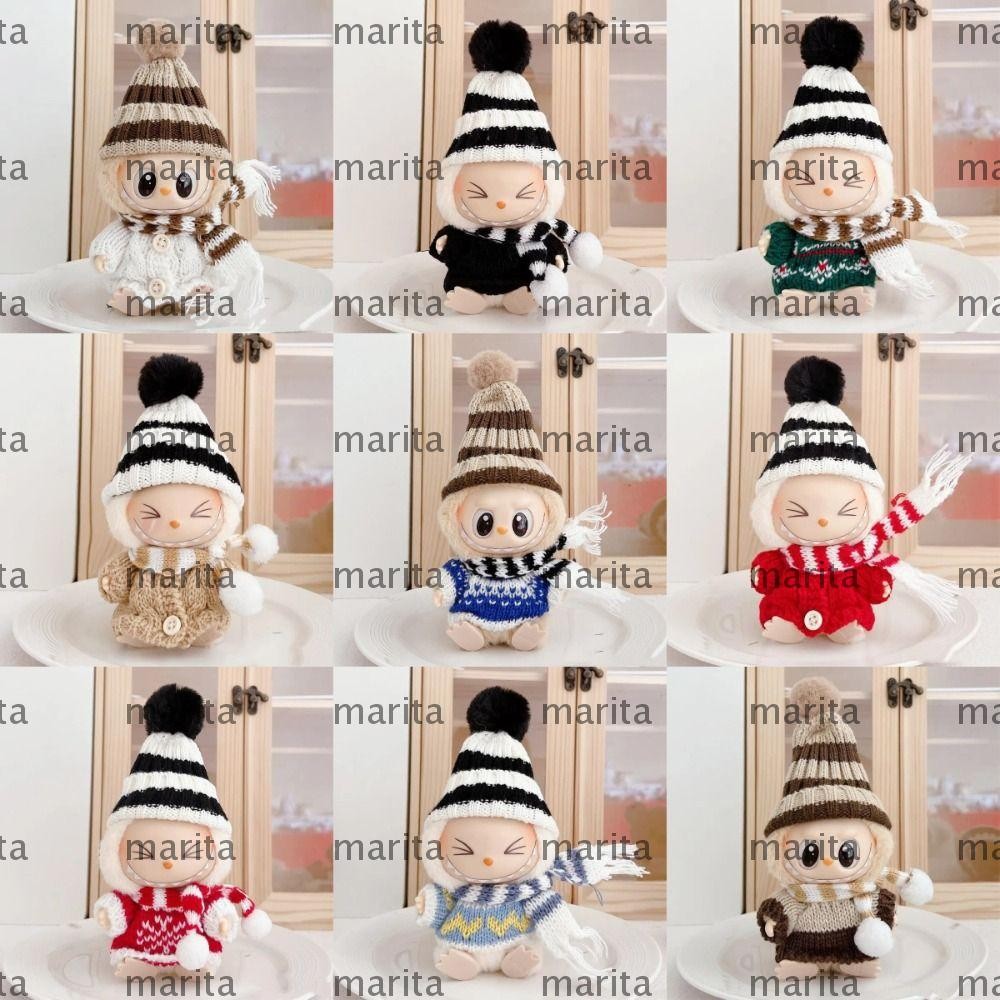 MARITA Labubu Doll Clothes, Scarf Cartoon Labubu Knitted Sweater, POP ...
