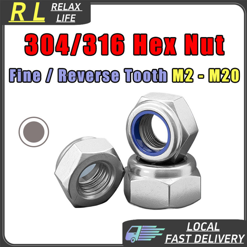 [RL] Sus 304 / 316 Hex Nuts Fine / Reverse Teeth Nut Plastic White ...