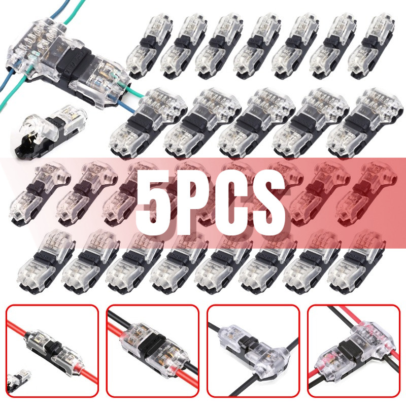 1/3/5Pcs 22-18AWG Solderless Quick Terminal Blocks Universal H/T Type ...