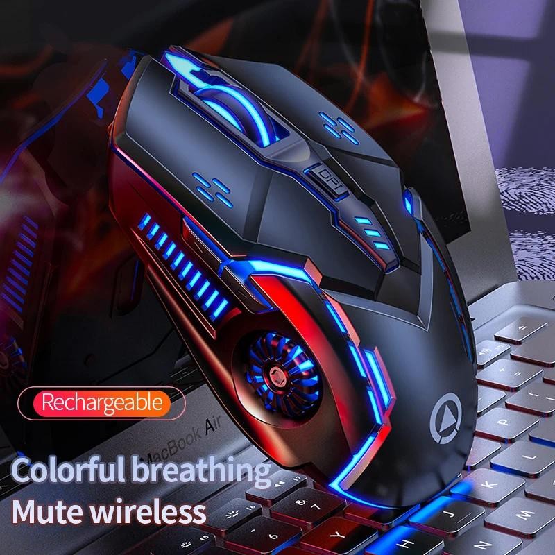 Rechargeable A9 Luminous Silent Gaming Wireless Mouse 2.4G USB Mice for ...