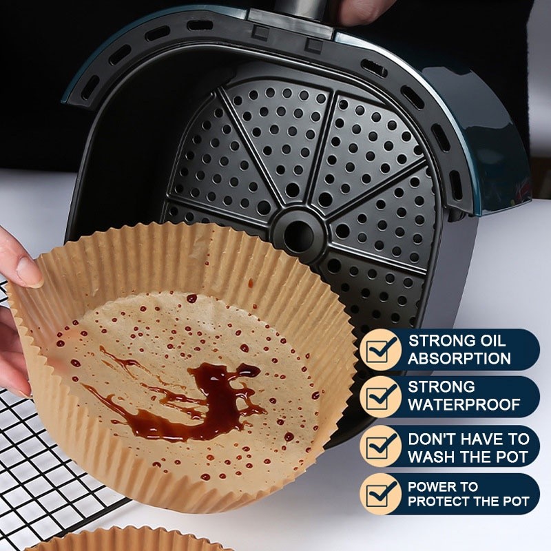 100/200pcs Air Fryer Liners Non-Stick Baking Sheet Disposable Paper ...