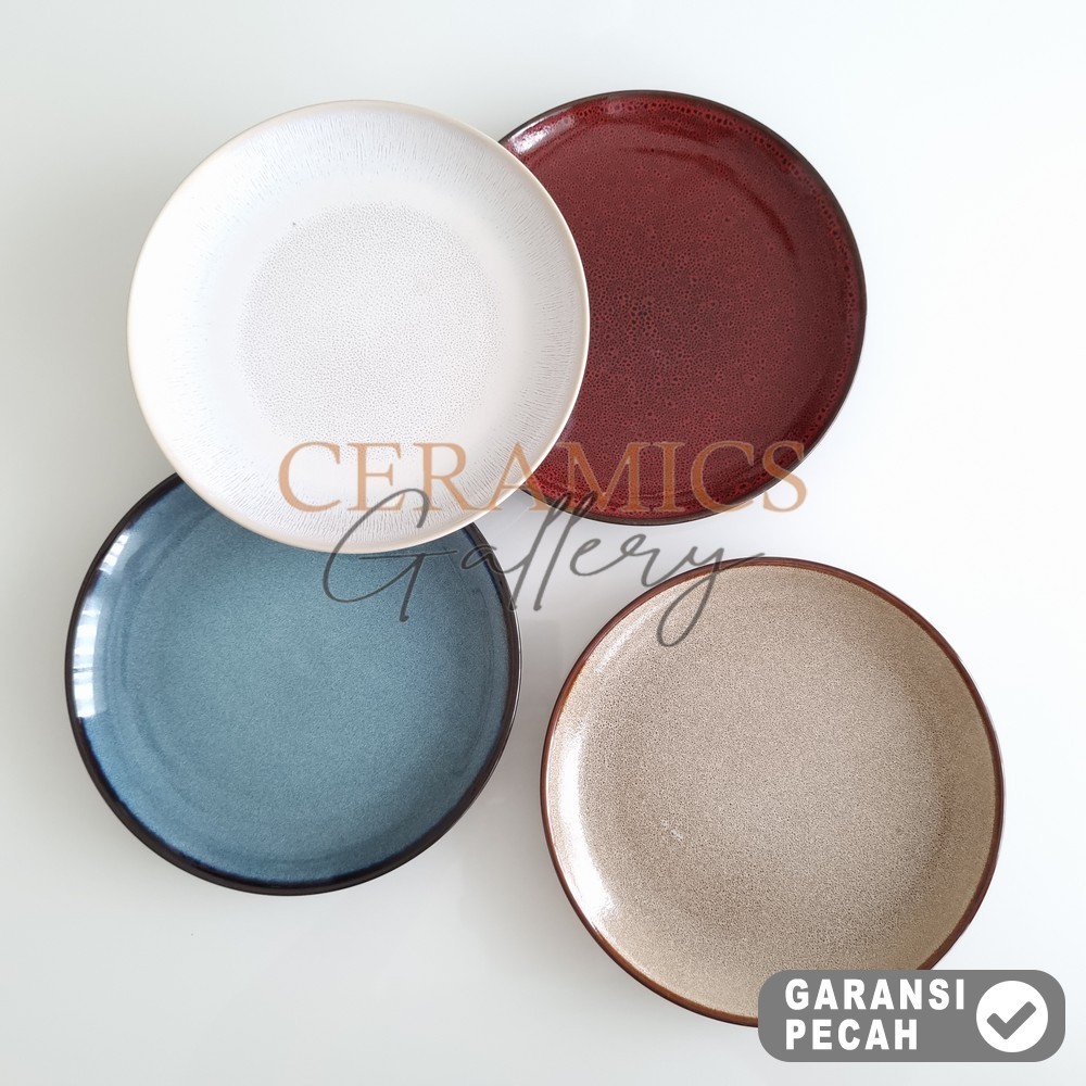 WINSTON 1pcs 8in Ceramic Flat Plate GLASIR SERIES Serving Plate Resto ...