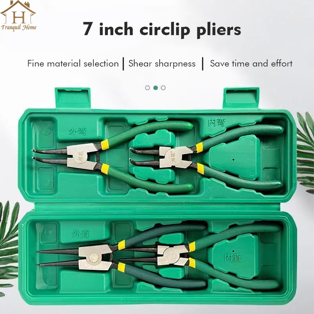 4PCS 7 inch Circlip Pliers Snap Ring Pliers Multi-function Inside and ...