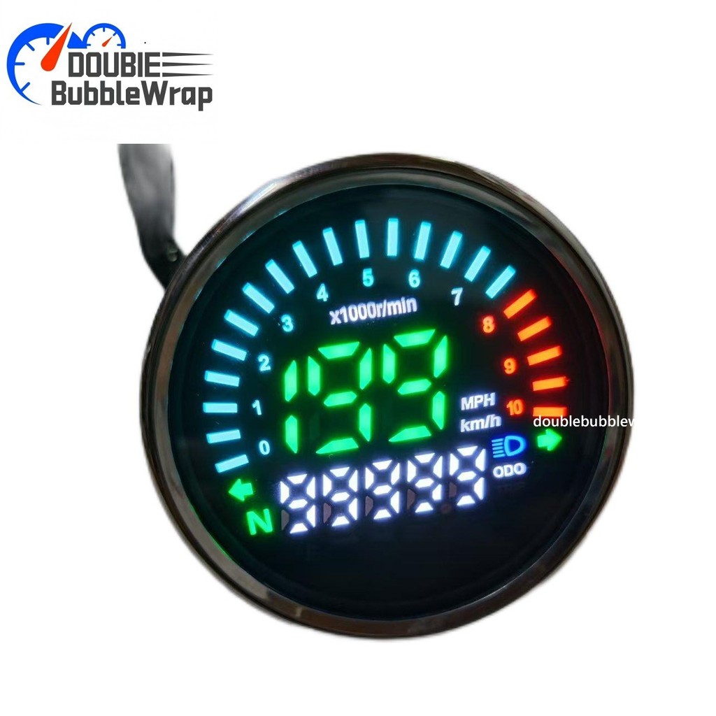 Universal Motorcycle Led Digital Speedometer 12V Odometer Tachometer ...