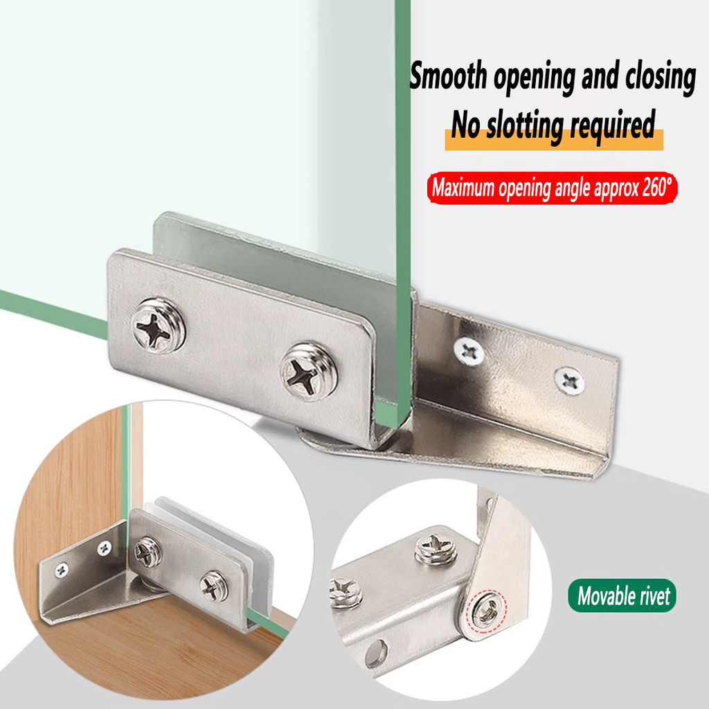 Stainless Steel Glass Rotating Shaft Non Perforated Cabinet Clamp ...