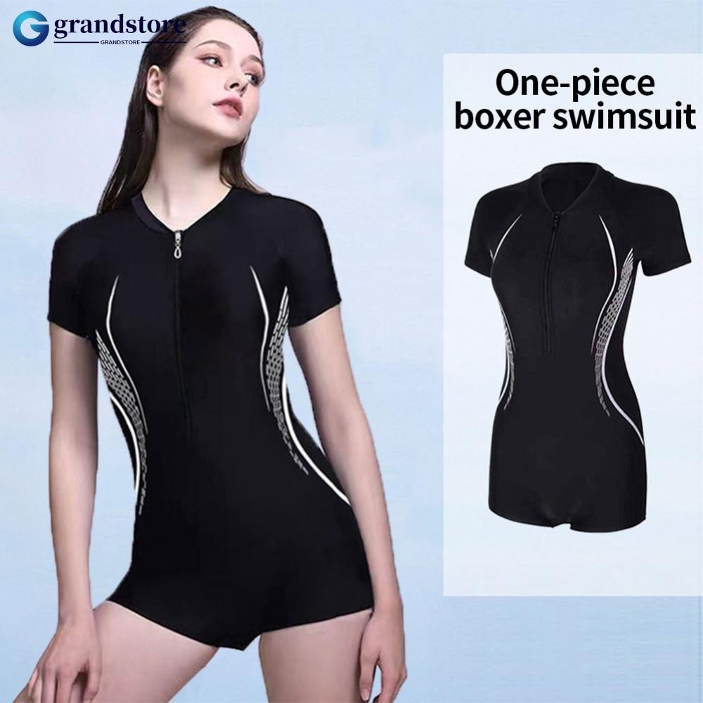 GRANDSTORE Women Professional Swimsuit One-Piece Flat Corner Sports ...