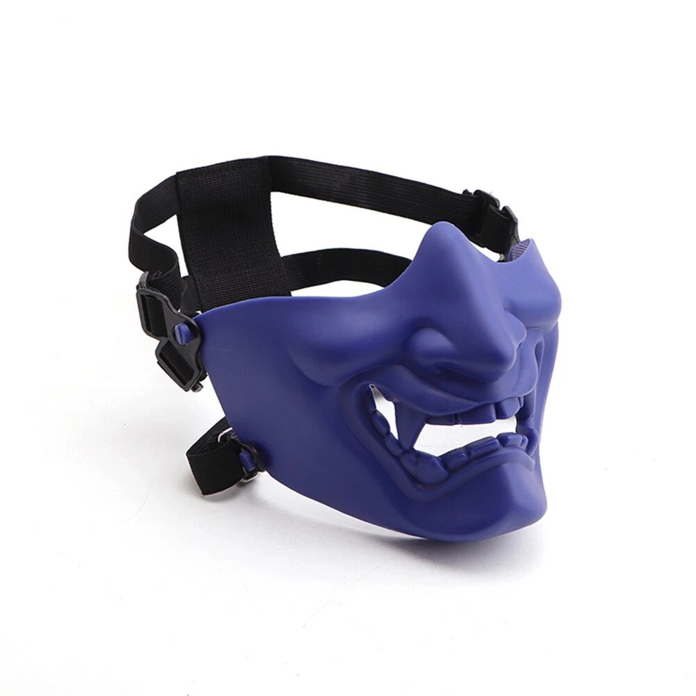 Half Face Masks, Evil Demon Monster Kabuki Samurai Hannya Oni Half Face ...