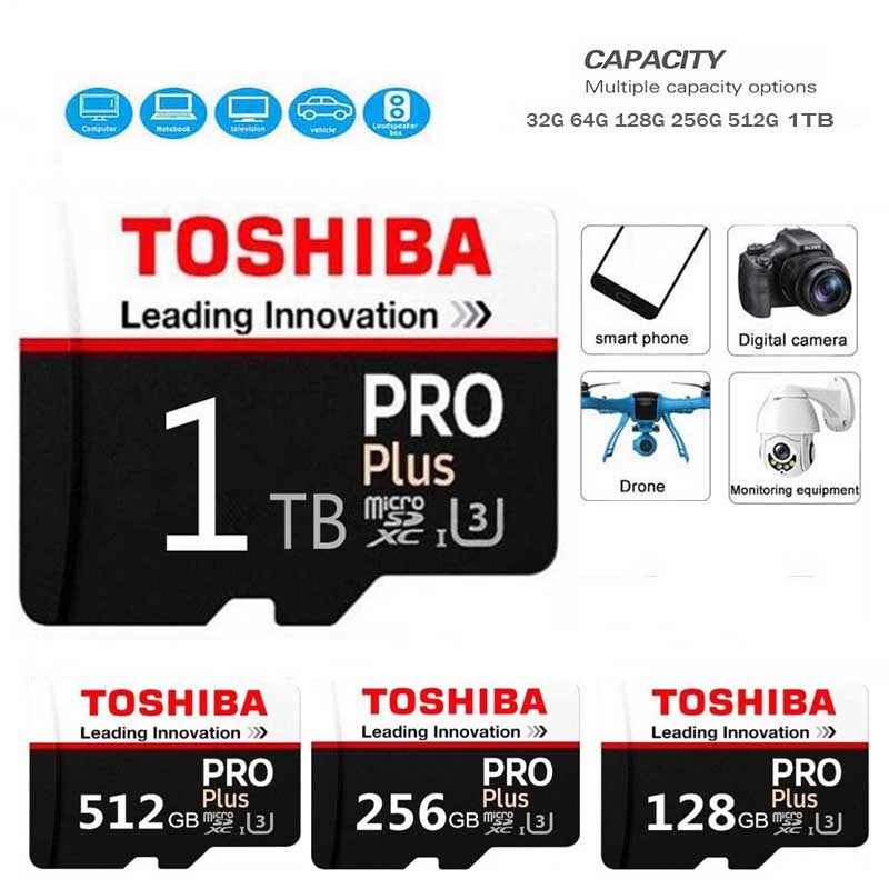 new Toshiba SD Memory Card Extreme Micro TF SD Card 128GB 64GB 256GB TF Card 1TB 512GB Class 10 ...