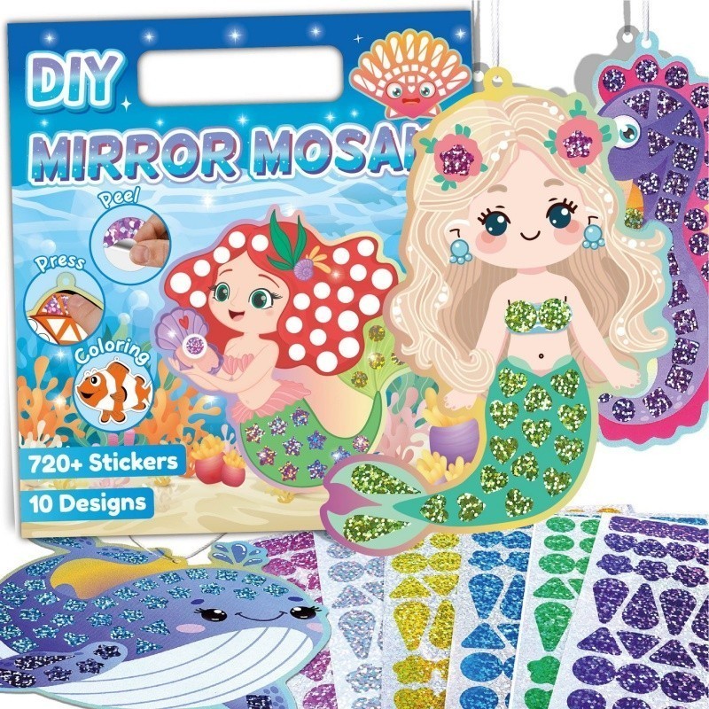 Mosaic Sticker Set Mirror Mosaic Ocean Theme Kids Art Set DIY Craft Kit ...