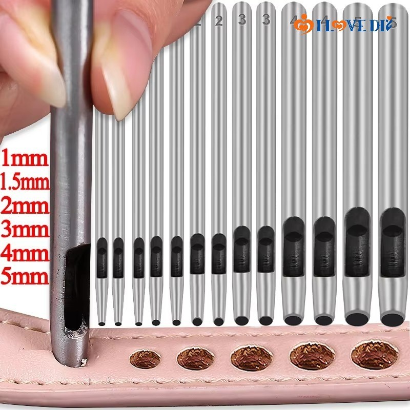 Leather Hole Punch Cutter - Hollow Round Hole Crafting Hand Punching ...