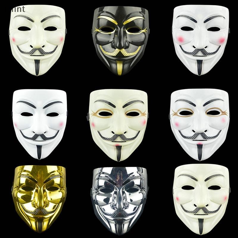Hiint Anonymous Vendetta Guy Fawkes Hacker Face Mask Adults Halloween ...