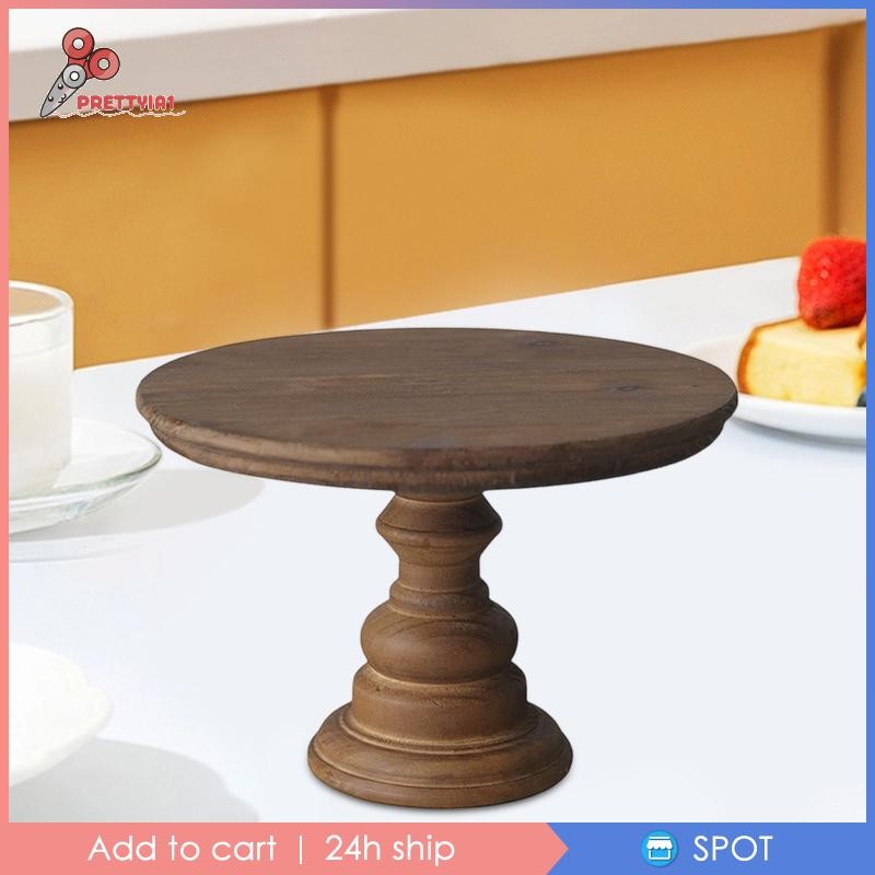 [Prettyia1] Wood Cake Stand Display Holder Footed Cake Tray Cake ...