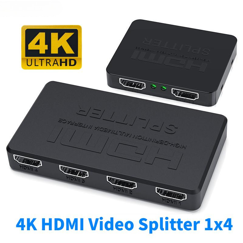1 in 4 Out HDMI Splitter HD 4K Video Switcher HDMI-Compatible Cable ...